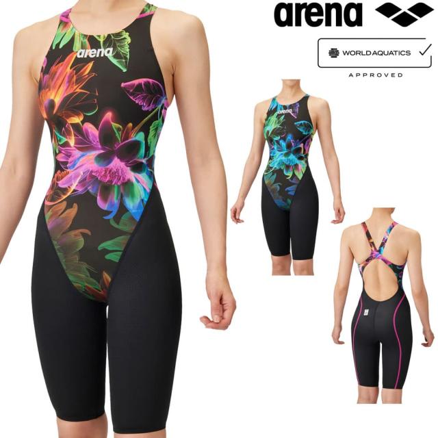 アリーナ ARENA 競泳水着 レディース WA承認モデル レーシングワンピーススパッツ オープンバック ハーフレッグ オールインワン AQUA ADVANCED AQUA XTREME WATER ILLUSION 2025年春夏モデル AS5SRC20L fina マーク あり