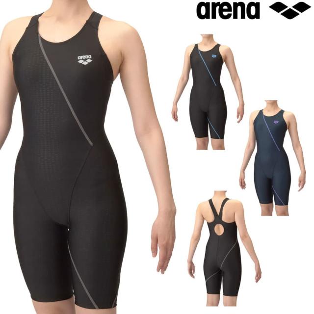 アリーナ ARENA フィットネス水着 レディース フィットネスワンピーススパッツ オープンバック ハーフレッグ ぴったりパッド オールインワン パッド付き AQUA EXA ジオダイヤWR AS5SWF02L