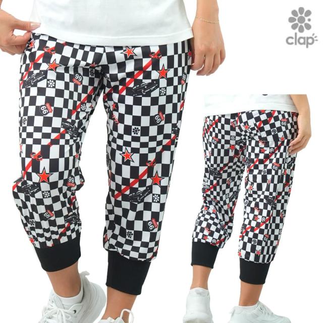 クラップ CLAP チェッカークラップ イージー レディース クロップドパンツ スポーツアパレル トレーニング フィットネス 女性 CE25022