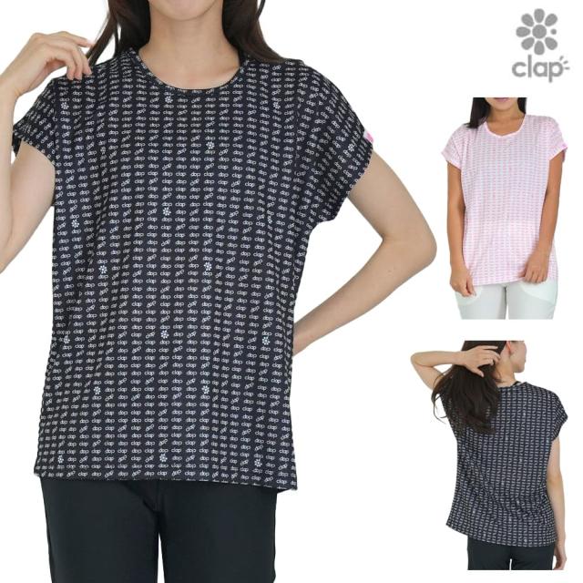 クラップ CLAP オールクラップロゴ ドルマンエム レディース Tシャツ 半袖 スポーツアパレル トレーニング フィットネス 女性 CT25016
