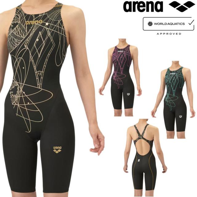アリーナ ARENA 競泳水着 レディース WA承認モデル レーシングワンピーススパッツ オープンバック ハーフレッグ オールインワン AQUA ADVANCED AQUA XTREME 2025年秋冬モデル Birth of Water AS5FRC20L fina マーク あり
