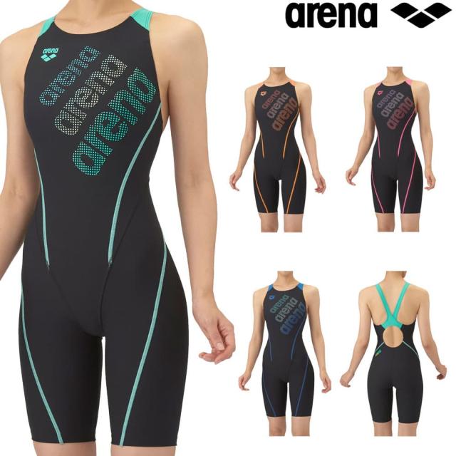 アリーナ ARENA 競泳水着 練習用水着 レディース トレーニングワンピーススパッツ オープンバック ハーフレッグ オールインワン タフスーツ タフスキンE