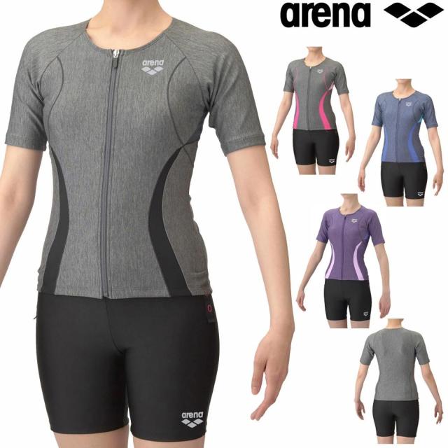 アリーナ ARENA フィットネス水着 レディース フィットネスセパレーツ カバーバック ミドルレッグ 差し込みパッド パッド付き モク2Way AS5SWF43L