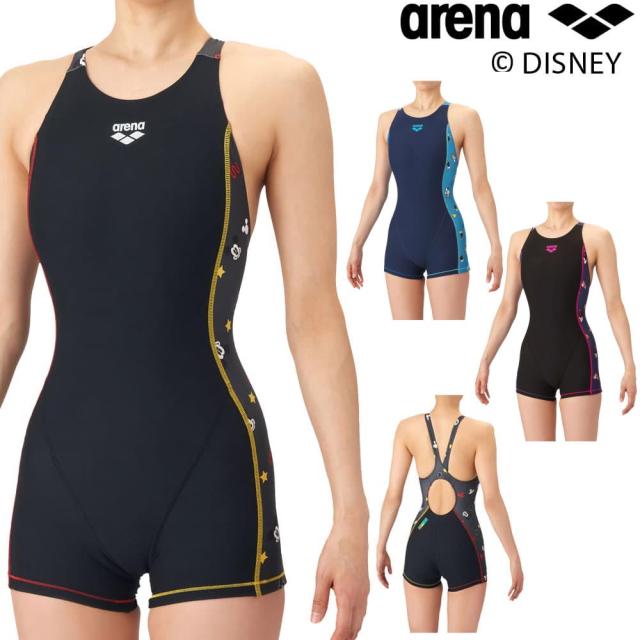 アリーナ ARENA 競泳水着 練習用水着 レディース ディズニー “ミッキー” タフスーツ タフスキンT2E トレーニングワンピーススパッツ オープンバック ミドルレッグ オールインワン 競泳練習水着 2026年春夏モデル AS6SWM52L