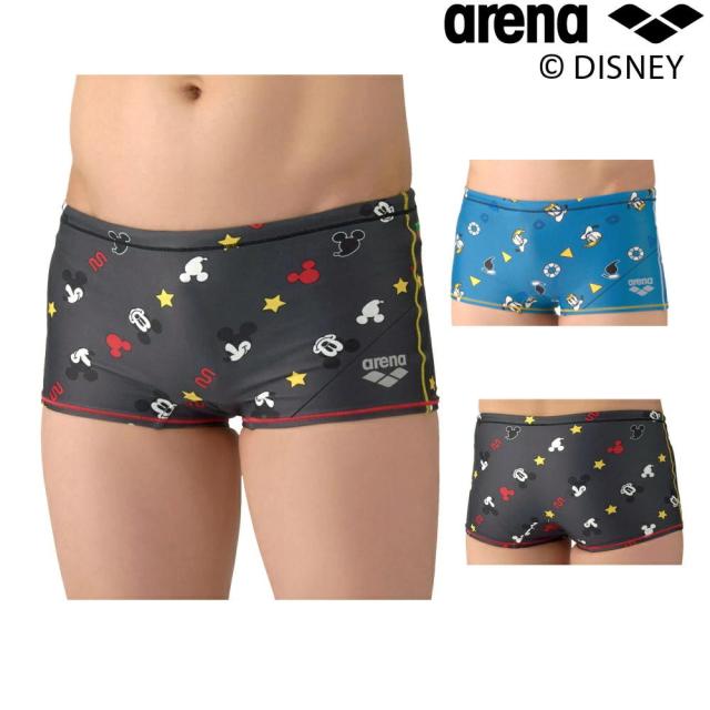 アリーナ ARENA 競泳水着 練習用水着 メンズ ディズニー “ミッキー” タフスーツ タフスキンT2E トレーニングスパッツ ショートレッグ 競泳練習水着 2026年春夏モデル AS6SWM53M