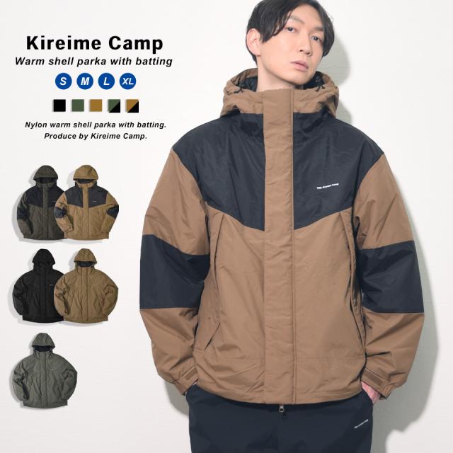 Kireime Camp アウトドア パーカー メンズ シェルパーカー ジャケット アウトドアパーカー フード ブルゾン アウター 秋 冬