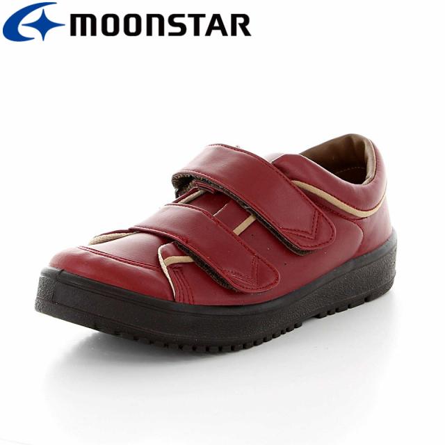 送料無料 ムーンスター レディース 靴 スニーカー Vステップ05L/R L/ワイン(左足のみ) 介護シューズ 国産 装具対応シューズ 左右片足販売 春 母の日 日本製 3E 5E 幅広 フルオープン 病院 施設 リハビリ 歩行訓練 車いす