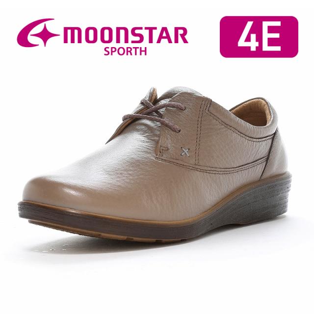 送料無料 ムーンスター スポルス レディース スニーカー 本革 SP5610 オーク ワイド設計 4E 衝撃吸収 足なり設計 撥水加工 軽量設計 日本製コンフォートシューズ 靴 国産 天然皮革
