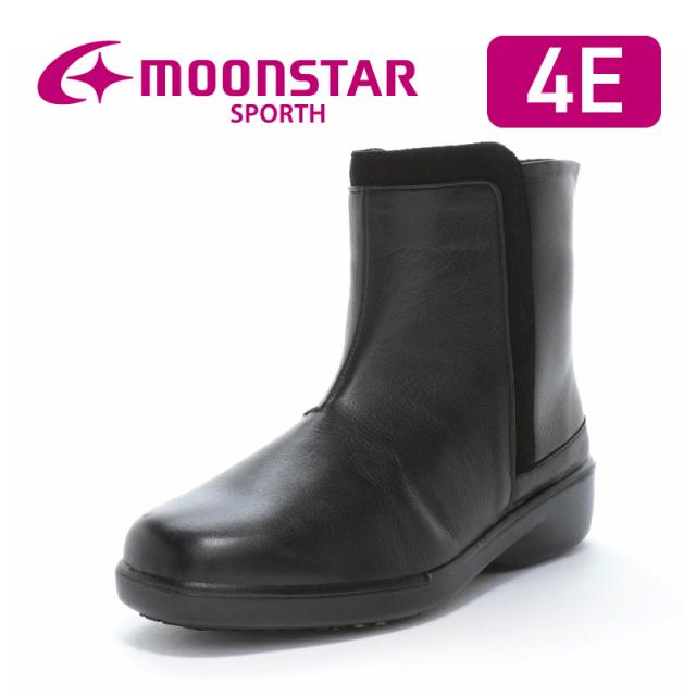 ★9月発売★ 秋冬新作★ 送料無料 ムーンスター スポルス  SP7505NSR ブラック 滑りにくい！本革！国産！スペラン！レディース用ブーツ！