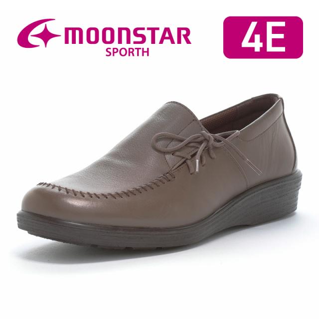 秋冬新作 送料無料 ムーンスター レディース スニーカー スポルス  SP5631 オーク シフォンケーキのようなクッション感　国産コンフォートシューズ 日本製 革靴 天然皮革 靴 シューズ 撥水加工 軽量設計 衝撃吸収