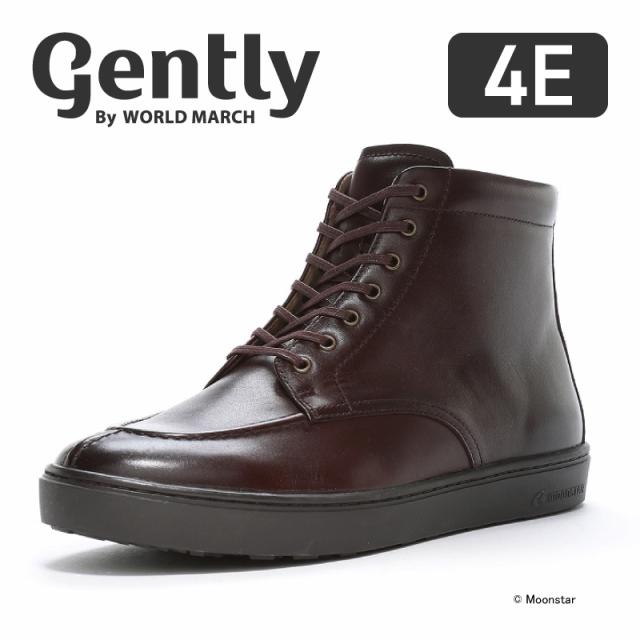 送料無料 ムーンスターワールドマーチ ジェントリー メンズ 革靴 GE110VG ダークブラウン ショートブーツ 幅広4E 透湿防水 キルトタン カジュアル ビジネス 通勤 スニーカー ウィンター 防滑 氷 gently スノーブーツ