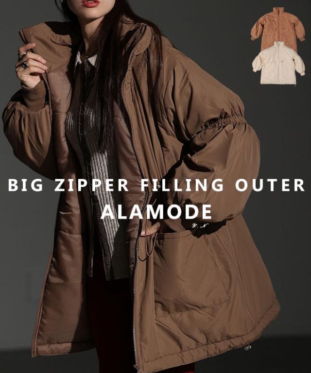 冬新作 シルエットを変えて楽しめるスタンドネック中綿ウエストドロストコート レディース ファッション アウター コート 羽織り 秋 大人可愛い 20代 30代 40代 レディースファッション カジュアル 体型カバー おしゃれ きれいめ ママ アラモード alamode almam-8212