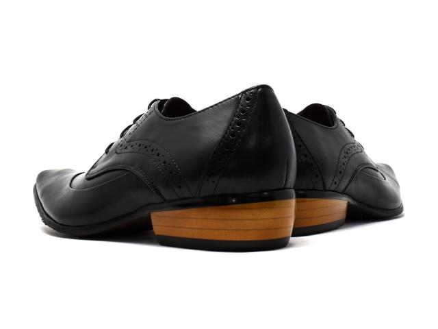 ビジネスシューズ メンズ 紐 黒 本革 革靴 レザー ロングノーズ