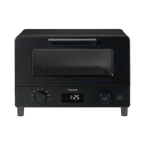 東芝【TOSHIBA】黒鉛素材高性能ヒーター搭載 1400W オーブントースター ブラック HTR-W7-K【マイコンタイプ】