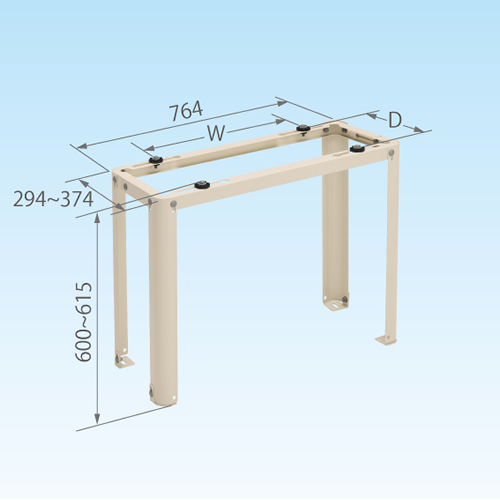 日晴金属【クーラーキャッチャー】伸縮フレーム架台 (平地置用) 600mmタイプ 使用荷重80kg 高耐食鋼板＋粉体塗装 C-NXS6【◆goシリーズ】