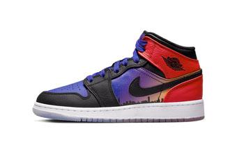 バスケットシューズ バッシュ スニーカー   ジョーダン Jordan Air Jordan 1 Mid SS GS Skyl