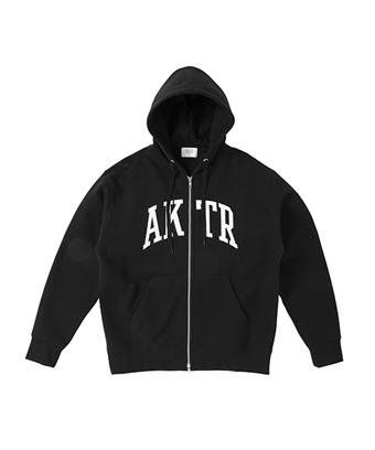 バスケットパーカー ウェア  秋冬物 アクター AKTR COLLEGE LOGO SWEAT ZIP HOODIE BLAC