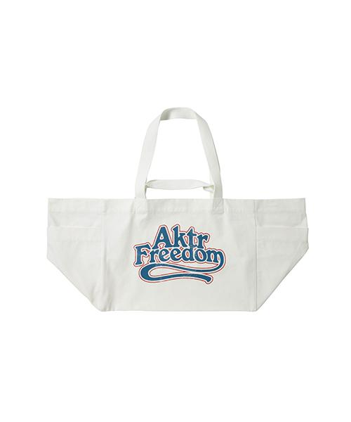 バスケットバッグ  トートバック  アクター AKTR FREEDOM LOGO BIG TOTE BAG WHITE   ス