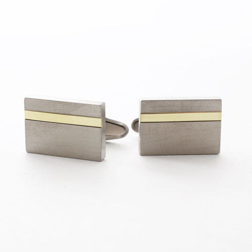 14KT スチール ステンレス カフスボタン Made in Germany カフスピン 14金 K14 クリップ シンプル ドイツ製