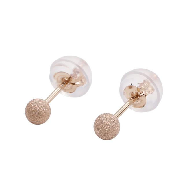 18金 K18 K18PG ピアス ピンクゴールドピアス スタッズピアス 小さめピアス シリコンキャッチ式 フラッシュボール 3mm シンプル 両耳 軽い 軽量 小さい ミニ プチサイズ ...