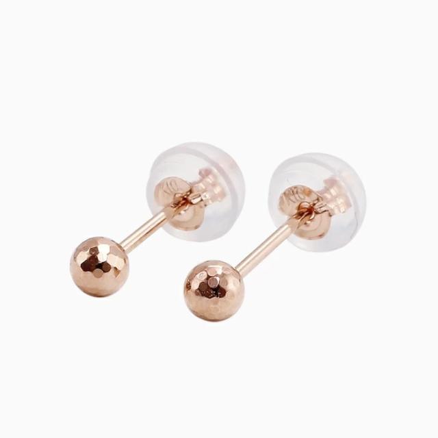 10金 K10 10k K10PG ピンクゴールド ピアス スタッズピアス 小さめピアス シリコンキャッチ式 ミラーボール 3mm シンプル 両耳 軽い 軽量 小さい ミニ プチサイズ ...
