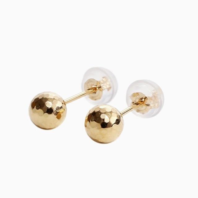 10金 K10 10k K10YG イエローゴールド ピアス スタッズピアス 小さめピアス シリコンキャッチ式 ミラーボール 5mm シンプル 両耳 軽い 軽量 小さい ミニ プチサイズの通販 ...