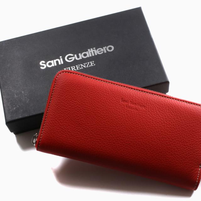 長財布 牛革財布 レッド 赤 本革さいふ メンズ レディースウォレット レザー 男女兼用 ユニセックス