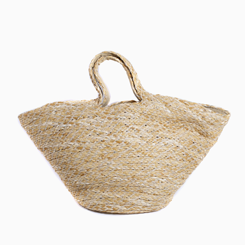 高級イタリア製 天然黄麻（こうま）かご バッグ（ベージュ） インド麻 NATURAL JUTE BAG