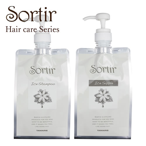 TAMARIS タマリス ソルティール アイスシャンプー 1000ml＆アイスサプリ(トリートメント) 1000g ポンプ・フォルダー付きセット 爽快 ミントアイテム
