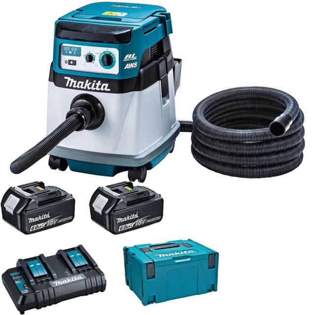 マキタ(makita) VC157DZ+A-68317 充電式集塵機 粉塵専用 集塵容量15L パワーソースキットSH1 18V+18V＝36V 無線連動AWS【バッテリー/充電器セット】