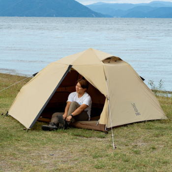 DOD テント 3人用サイズ ファミリーテント ワンタッチ構造 わがやのテント デイキャンプ 宿泊用テント サンシェード わがやのテントM T3-982-TN タン