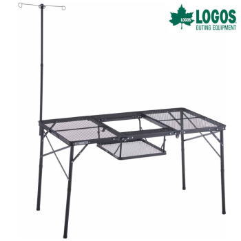 ロゴス テーブル BBQテーブル 大型テーブル スチールメッシュ天板 たき火 BBQ アウトドア キャンプ LOGOS アイアンメッシュ 3FD BBQテーブル 12570-BC 73581002