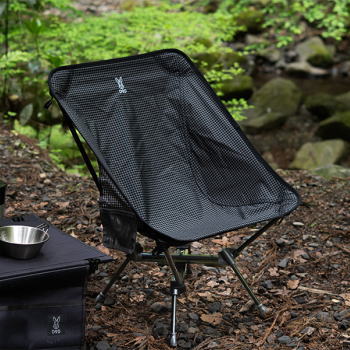 DOD チェア 軽量チェア コンパクトチェア 簡単組み立て エックス構造 コンパクト設計 アルミ合金 タフ＆スマート 強化生地 専用キャリーバッグ 静止耐荷重130kg スワルスエックス2 ブラック C1-161-BK