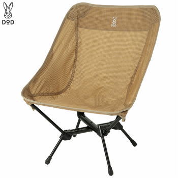 DOD チェア 軽量チェア コンパクトチェア 簡単組み立て エックス構造 コンパクト設計 アルミ合金 タフ＆スマート 強化生地 専用キャリーバッグ 静止耐荷重130kg スワルスエックス2 タン C1-161-TN