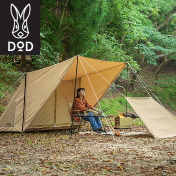 DOD テント パップテント パップ風テント シンプル形状 ソロ デュオ 焚き火 コンパクト設計 ポリコットン生地 アウトドア キャンプ パップフーテント3 T1-966-TN メーカー直送