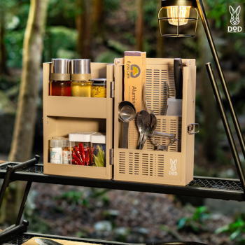 DOD シェルフ キッチンシェルフ スパイスシェルフ 調理器具収納 調味料入れ 持ち運べる 分離可能 キッチン ダイニング 家 キャンプ アウトドア シェフレルシェルフ LITE MK1-018-TN