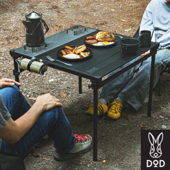 DOD テーブル ダイニングテーブル キッチンテーブル 3段階高さ調整 70×70cm コンパクト収納 アウトドア キャンプ チュウキチテーブル TB2-108-BK
