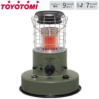 トヨトミ ストーブ 石油ストーブ 反射型 木造7畳まで コンクリート9畳まで タンク容量4.9L 電子点火 TOYOTOMI GEAR MISSION 反射型石油ストーブ RR-GER25（G）オリーブグリーン