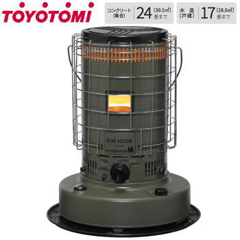トヨトミ ストーブ 石油ストーブ 反射型 木造17畳まで コンクリート24畳まで タンク容量6.3L 電子点火 TOYOTOMI GEAR MISSION 反射型石油ストーブ KS-GE67（G）オリーブグリーン