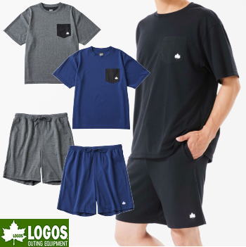 ロゴス リカバリーウェア メンズ レディース リゲインテック 上下セット ブラック ネイビー グレー S M L XL XXL LOGOS by LIPNER ボディリカバリーTシャツ♯35503＆ショーツ♯35504