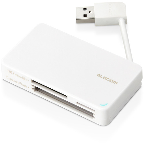 エレコム MR-K304WH メモリリーダライタ ケーブル収納タイプ USB2.0対応 ケーブル6cm SD+microSD+CF対応 ホワイト MRK304WHの通販はau PAY ...