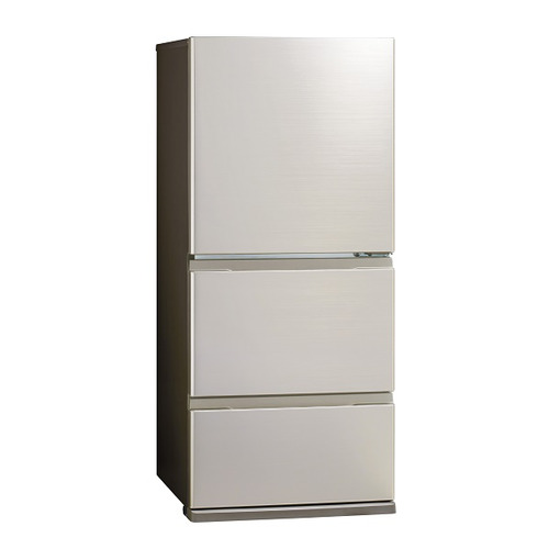 アクア 冷蔵庫 262L 右開き 3ドア 幅60cm スタイリッシュデザイン 真ん中冷凍室 自動製氷 AQR-S26R ゴールド系