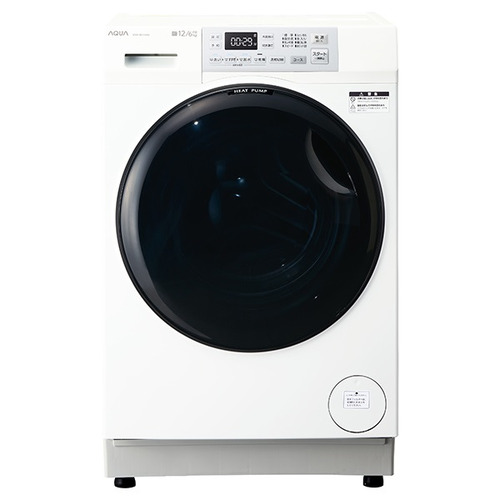 【無料長期保証】AQUA ドラム式洗濯機 左開き 洗濯12.0kg 乾燥6.0kg 幅59.5cm お湯洗い まっ直ぐドラム AQW-SD12A-L(W) ホワイト系 ヒートポンプ