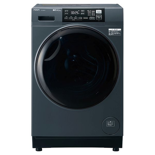 【無料長期保証】AQUA ドラム式洗濯機 右開き 洗濯8kg 乾燥4.5kg 幅59.5cm お湯洗い 除菌&無排気乾燥 まっ直ぐドラム AQW-D8A-R(K) ブラック系