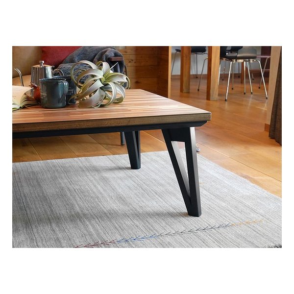 萩原 ハギハラリビングコタツ 150×80cm ブラウン 寄木細工調 ルーン