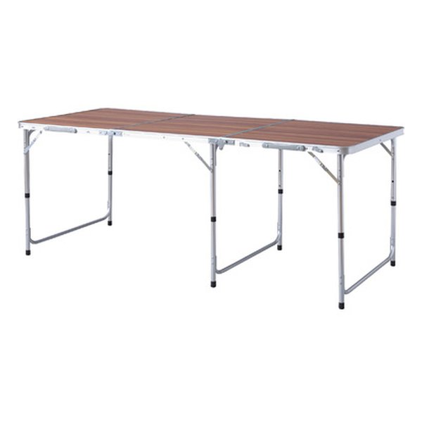 東谷 アズマヤフォールディングテーブル ワイド D80 ブラウン 幅180×奥行き80×高さ54/62/70cm ODL-558(2565122)代引不可
