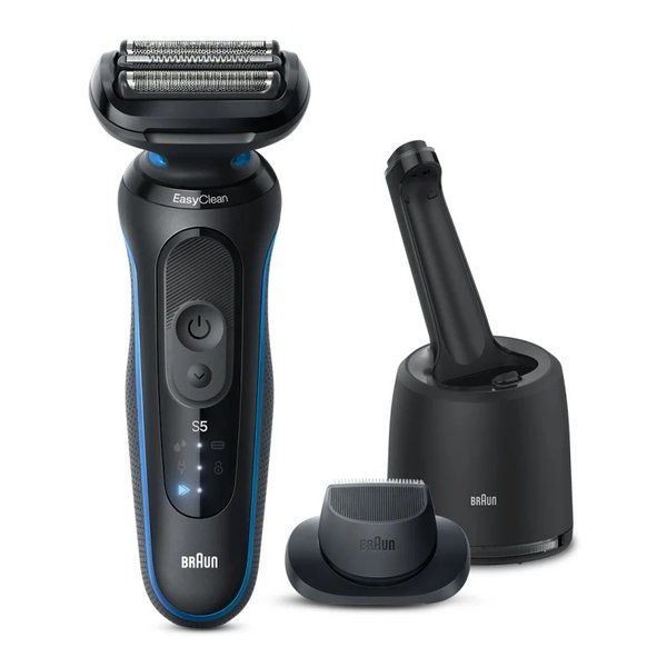 BRAUN ブラウンメンズシェーバー 密着シリーズ5 充電式 3枚刃 洗浄機付きモデル ブルー 52-B7200cc(2608844)送料無料