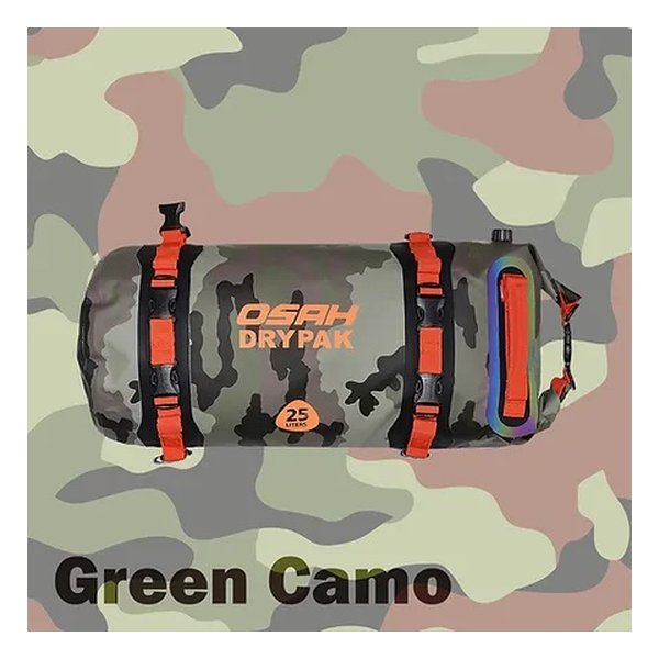 OSAH DRYPAK（オサー ドライパック）25L テールパック IPX6/防水/グリーン カモ GBM-201-B-6 Green Camo(2615339)代引不可 送料無料