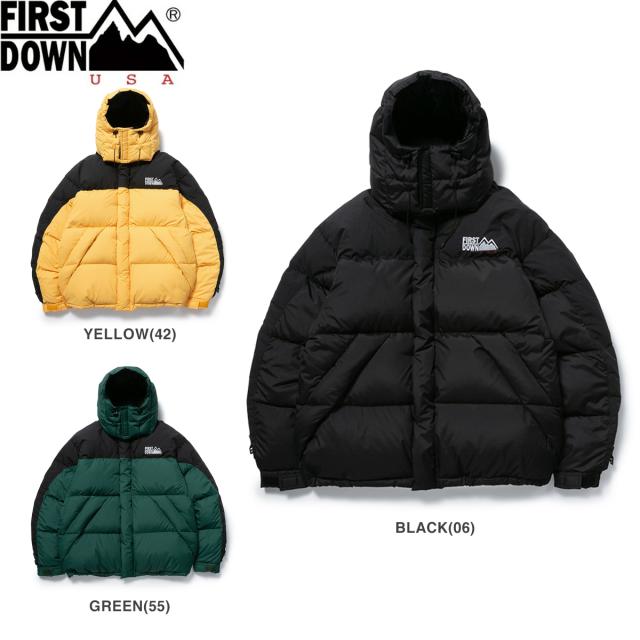 FIRST DOWN BUGGY DOWN JACKET ファーストダウン バギー ダウン ジャケット メンズ アウター 上着 秋冬 BLACK YELLOW GREEN 3色展開 F342の ...