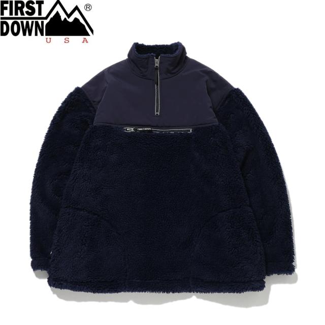 FIRST DOWN BOA FLEECE ANORAK JACKET ファーストダウン ボア フリース アノラック ジャケット メンズ レディース NAVY ネイビー f542016の通販は ...
